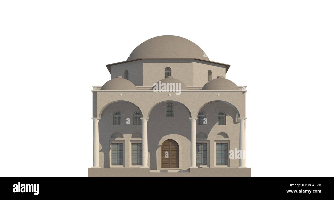 Original design Middle East building isolated on white background 3d ...