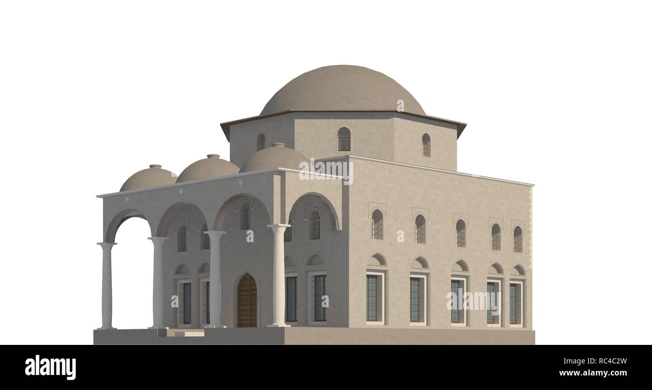 Original design Middle East building isolated on white background 3d ...