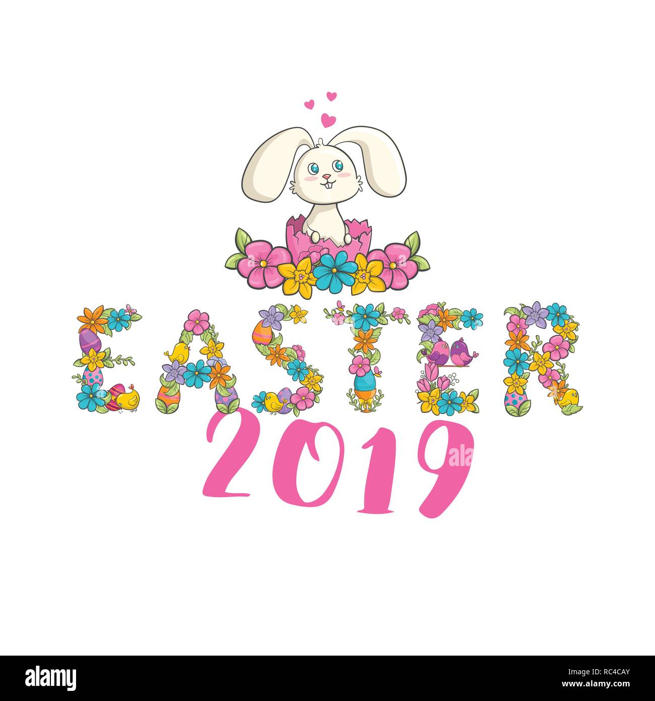 Beautiful easter bunny Stock Vector Images - Alamy