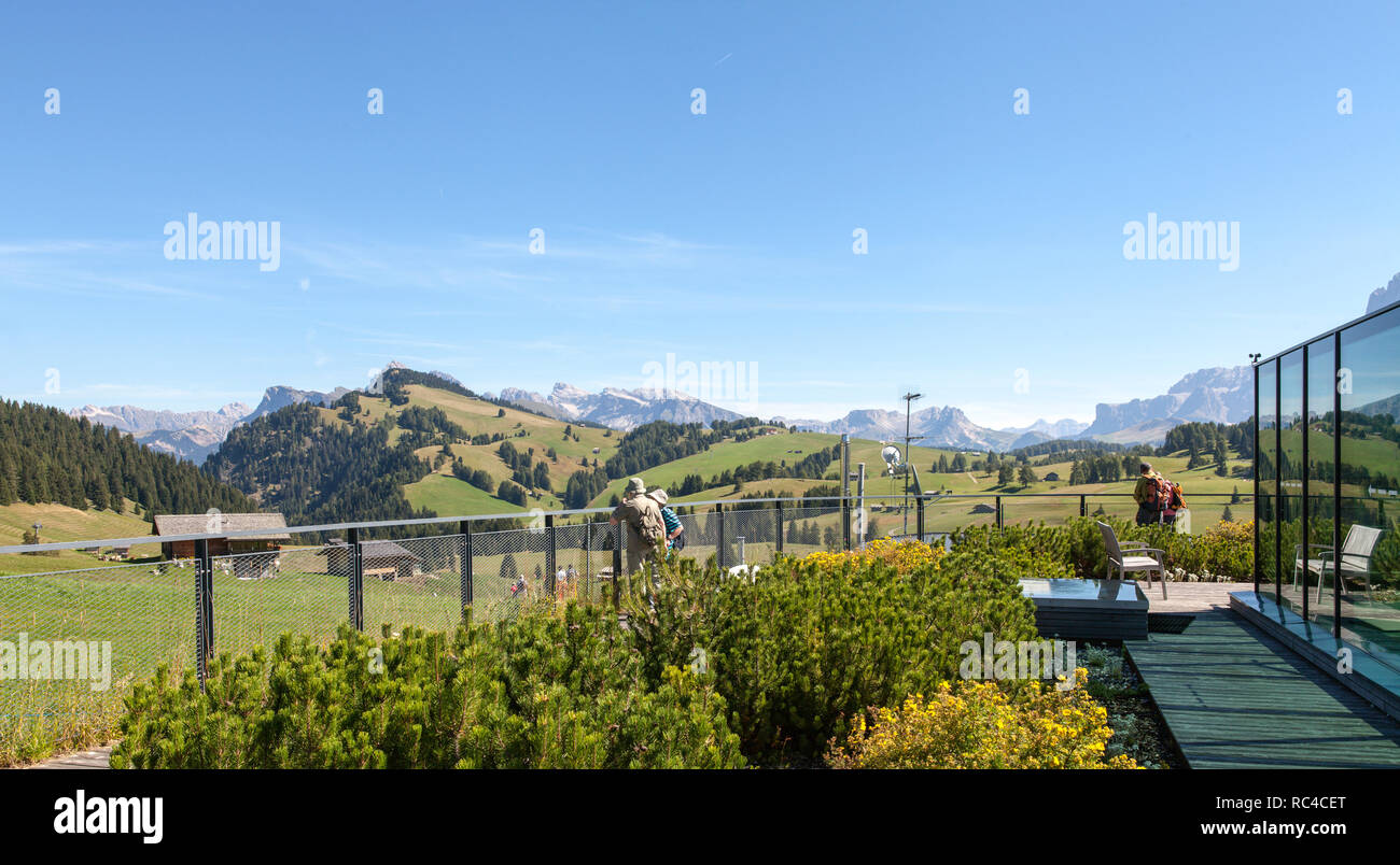 COMPACCIO COMPATSCH, ITALY ON SEPTEMBER 12, 2018. View of the landscape ...