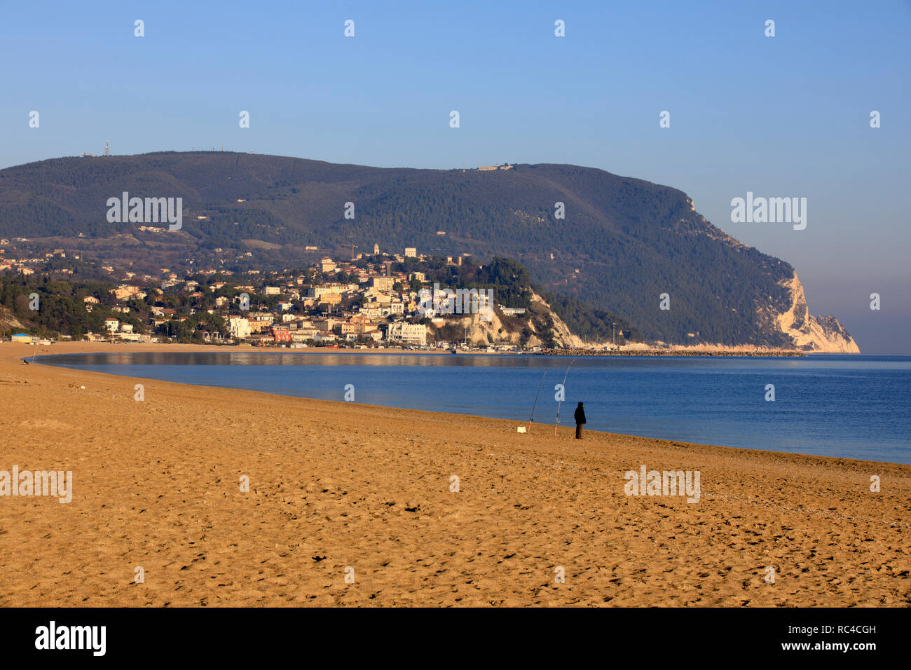 Numana beach, Riviera del Conero, Adriatic Sea, Numana, Ancona, Marche ...