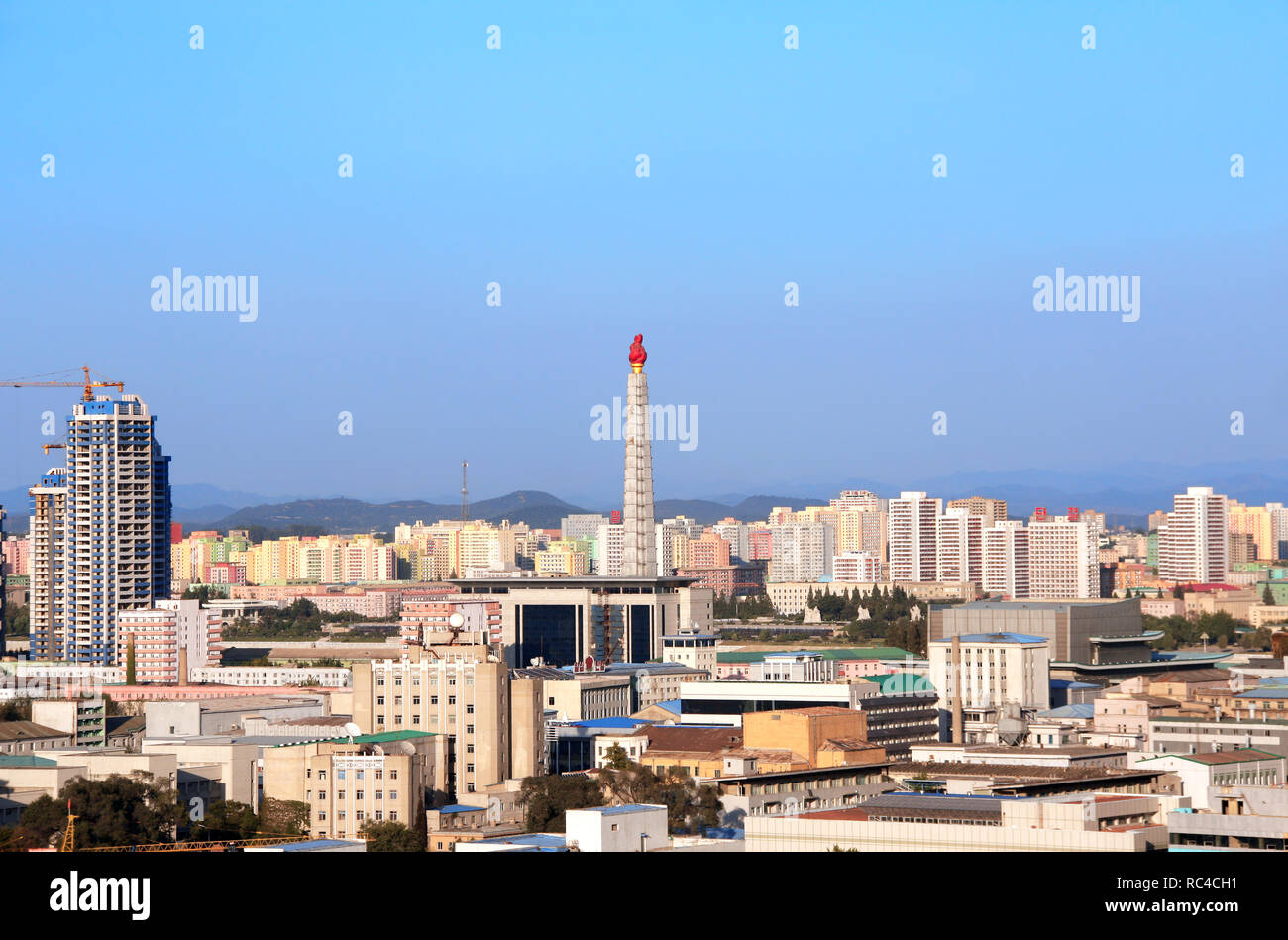 Aerial view of Pyongyang - capital city of the DPRK, North Korea Stock ...