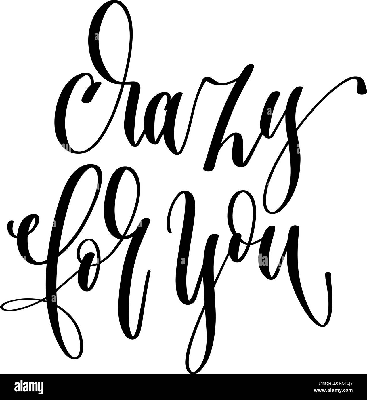 crazy for you - hand lettering inscription text Stock Vector Image ...