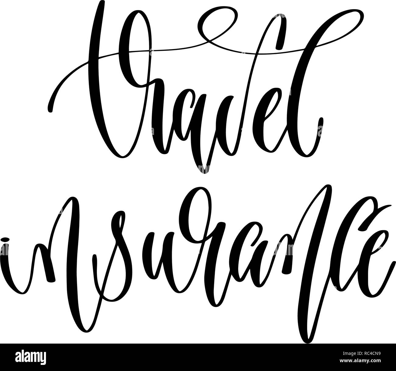 travel insurance - hand lettering inscription text Stock Vector Image ...