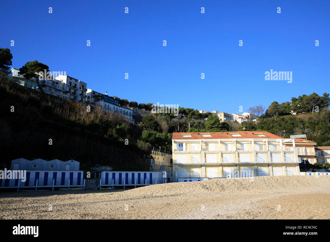 Numana beach, Riviera del Conero, Adriatic Sea, Numana, Ancona, Marche ...