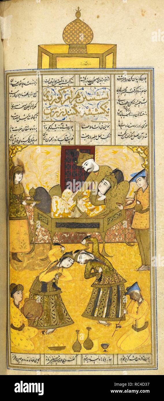 Bahram Gur with the Tartar Princess in the Green Pavilion. . Nizami's ...