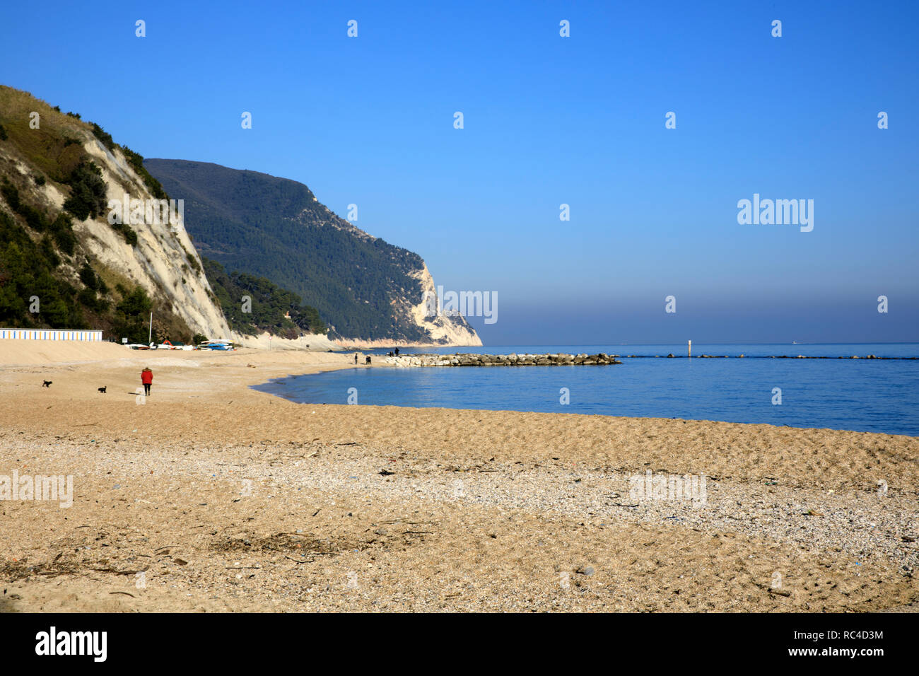 Numana beach, Riviera del Conero, Adriatic Sea, Numana, Ancona, Marche ...