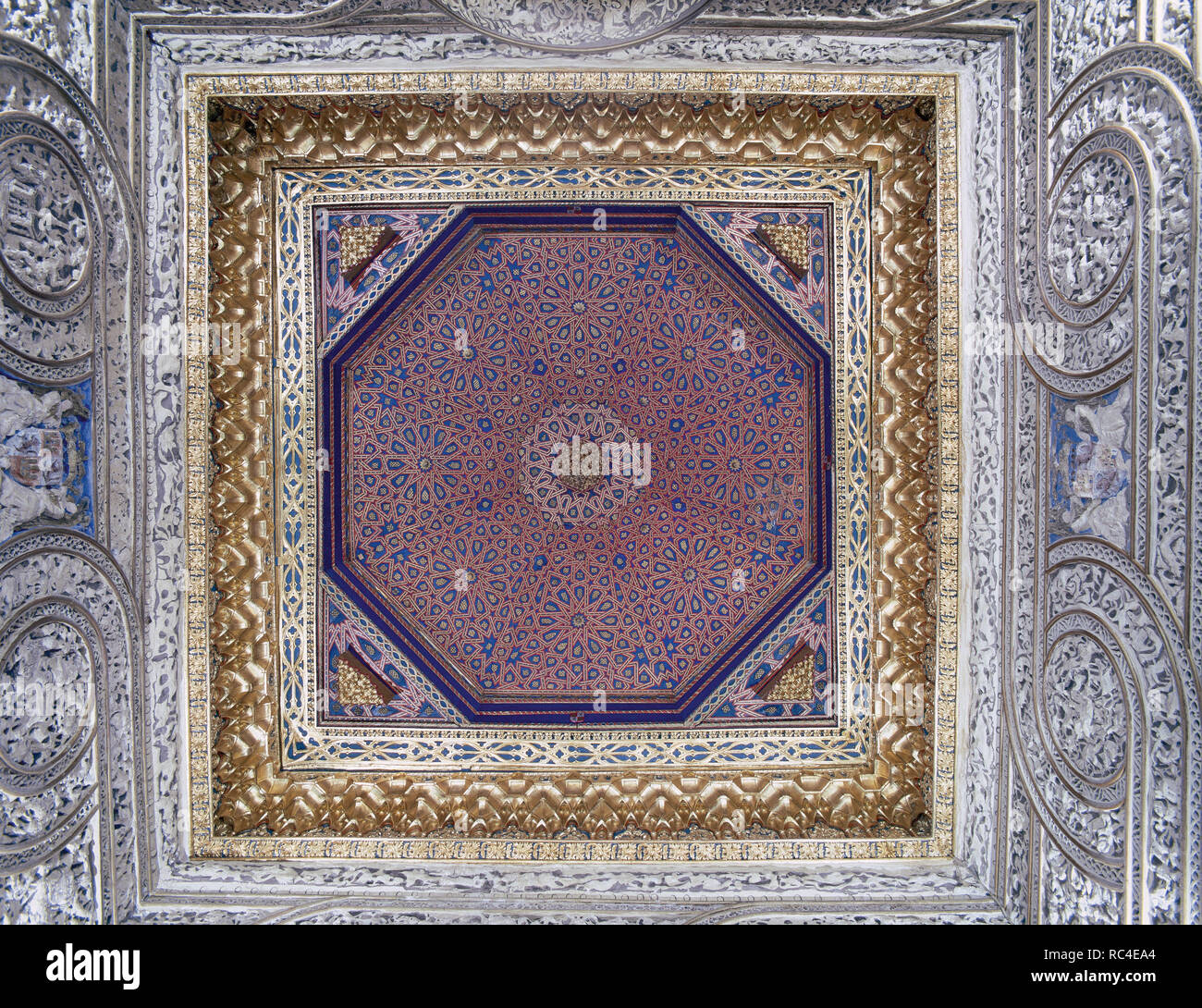 Spain. Castile and Leon. Segovia. Alcazar. Mudejar style. Throne Room ...