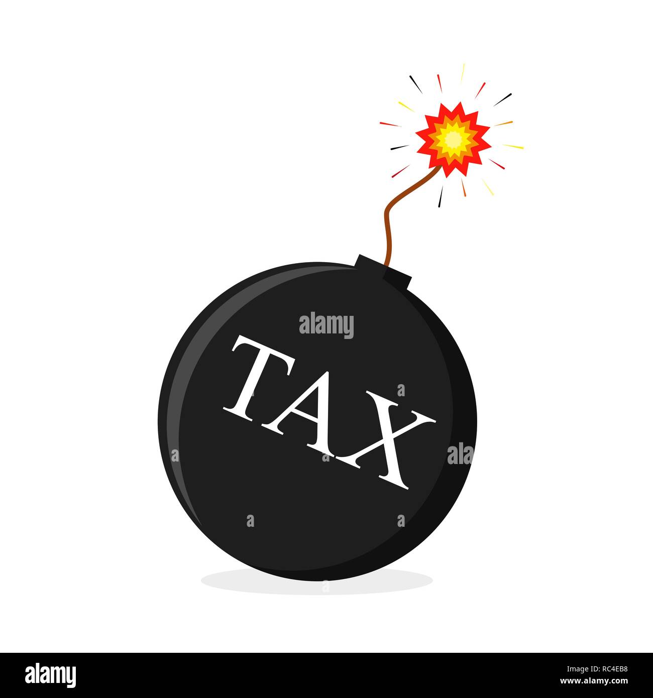 Abstract Tax bomb icon in flat design. Vector illustration. Concept of ...