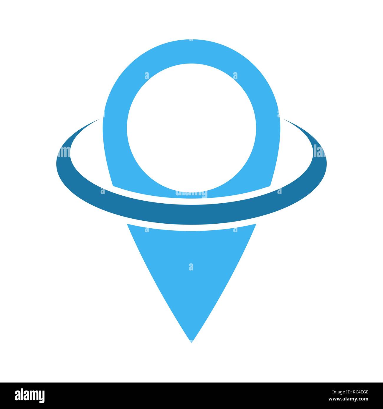 Map point icon in flat design. Vector illustration. blue pointer on ...