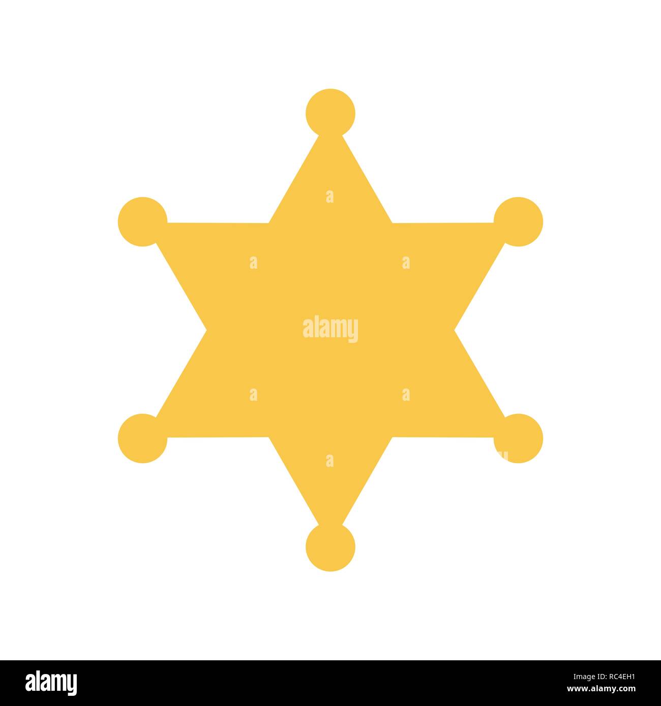 Yellow sheriff star on white background. Vector illustration. Sheriff ...