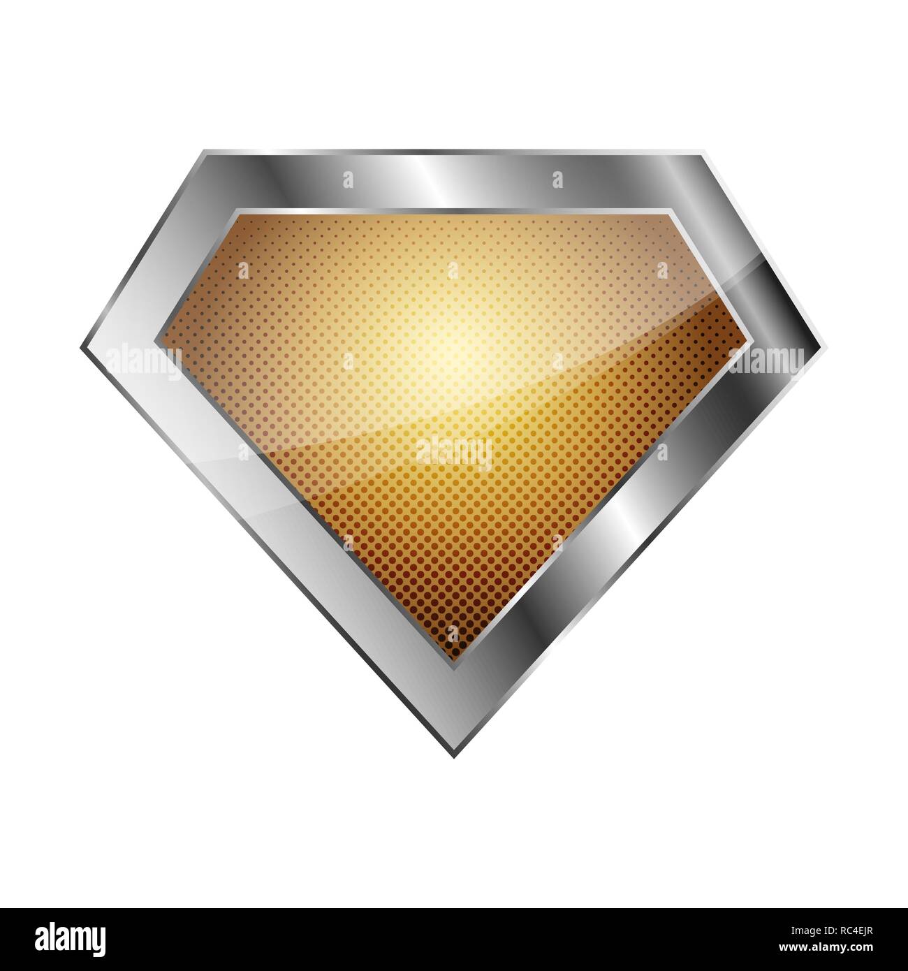 Bright silver superhero logo on white background. Vector illustration ...