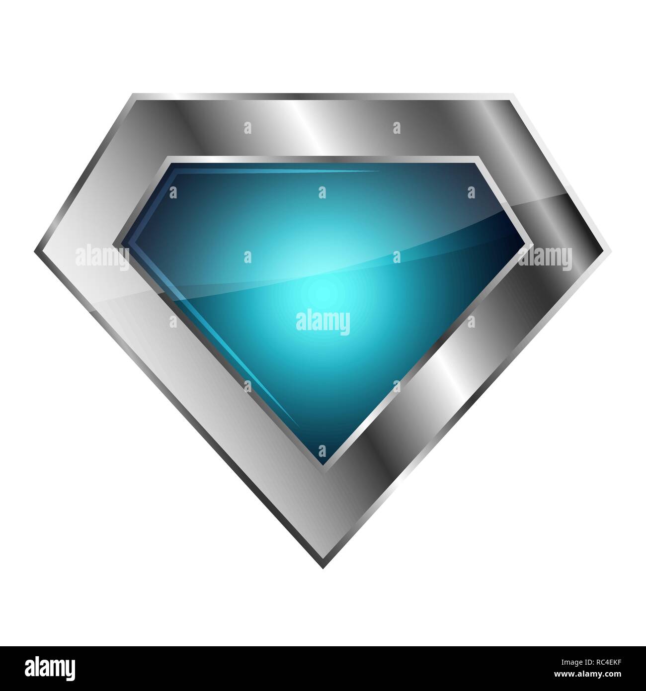 Bright silver superhero logo on white background. Vector illustration ...