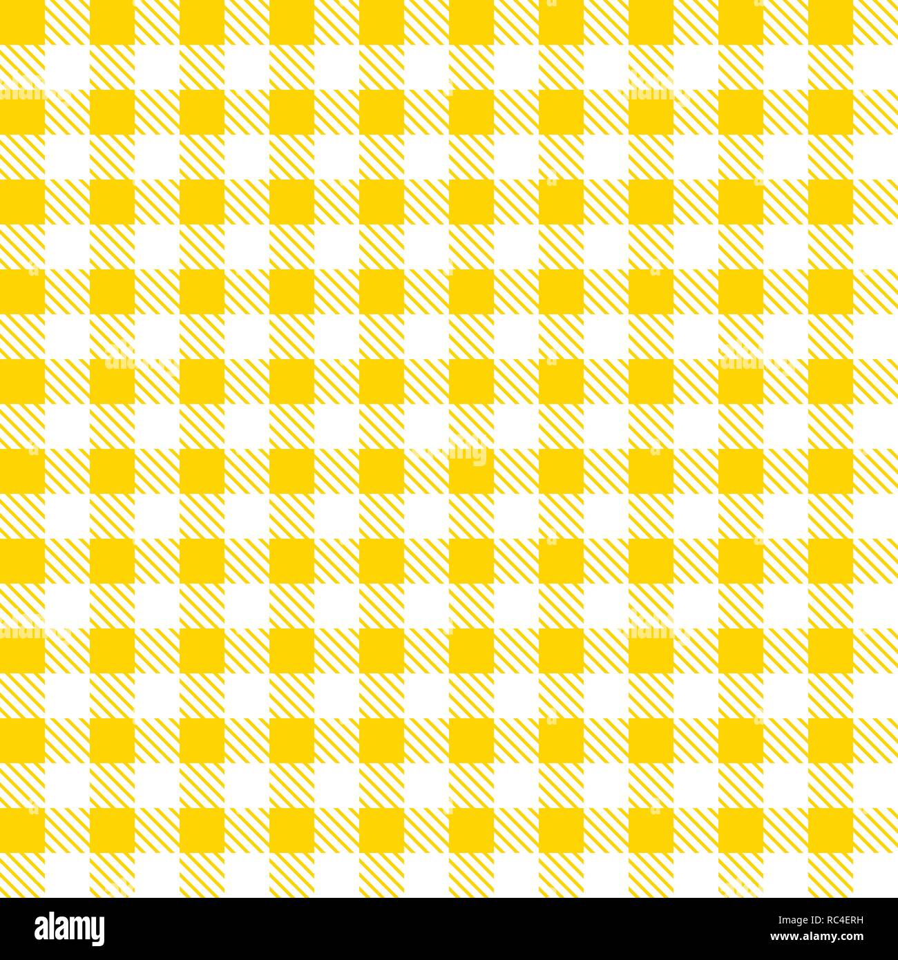 Yellow and white tablecloth pattern. Vector illustration. Seamless ...
