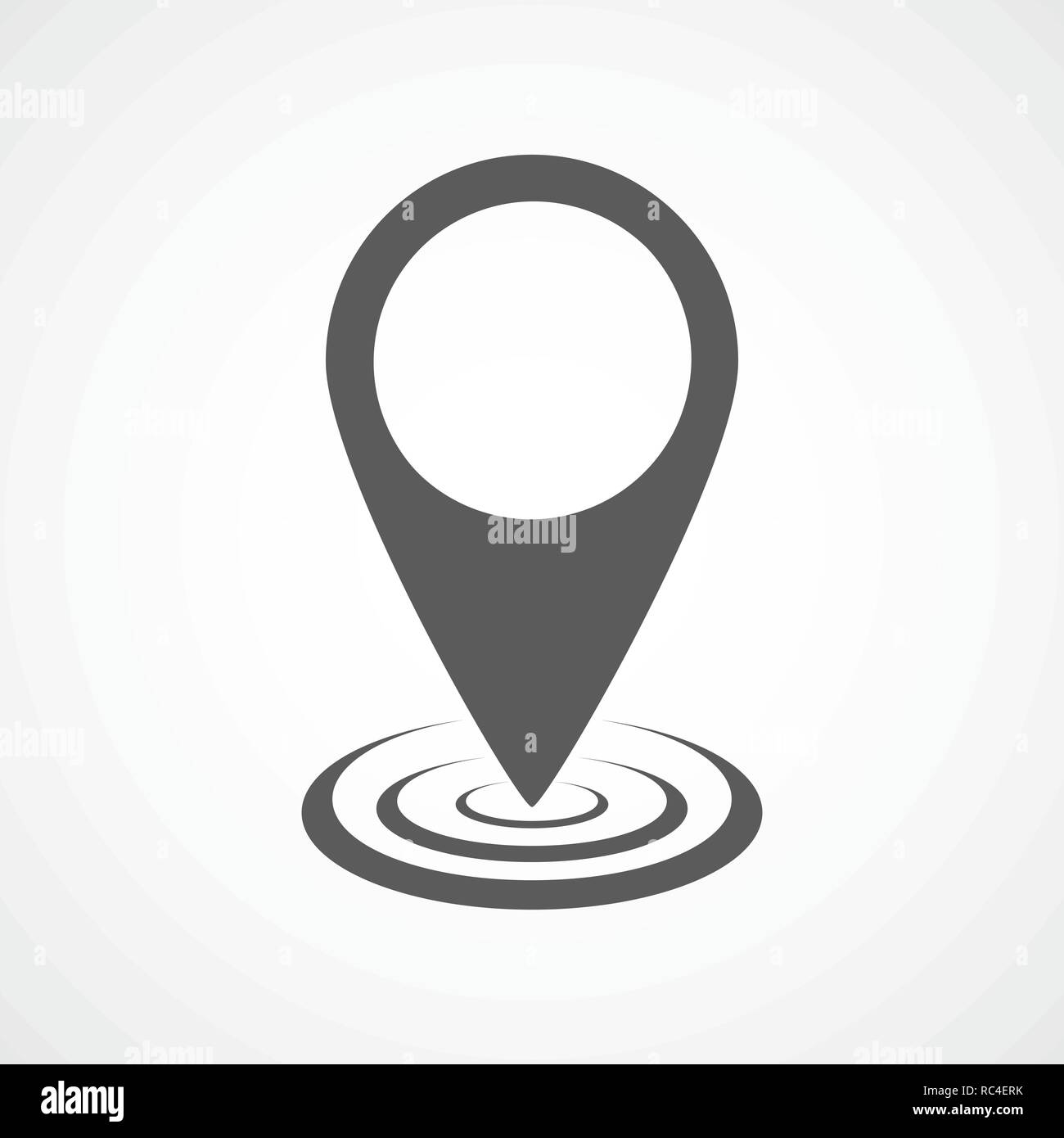 Map point icon in flat design. Vector illustration. Gray pointer on ...