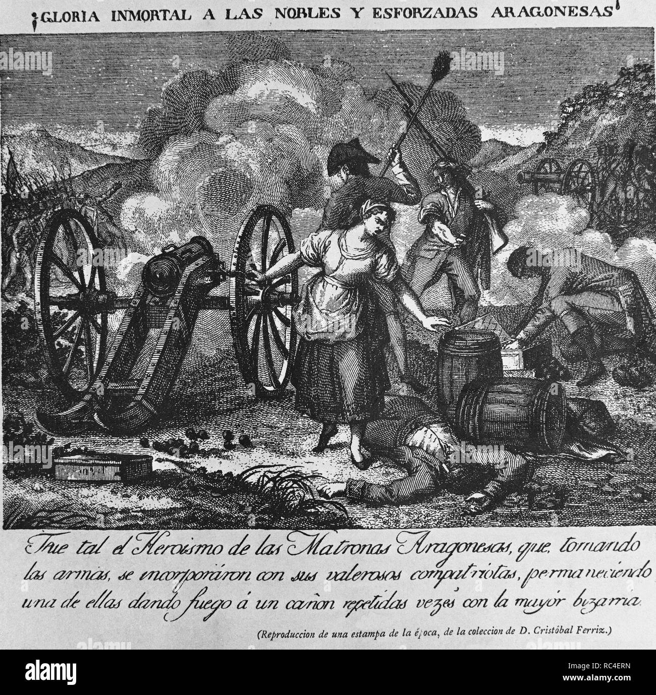 ¡GLORIA INMORTAL A LAS NOBLES Y ESFORZADAS ARAGONESAS! - GRABADO ...