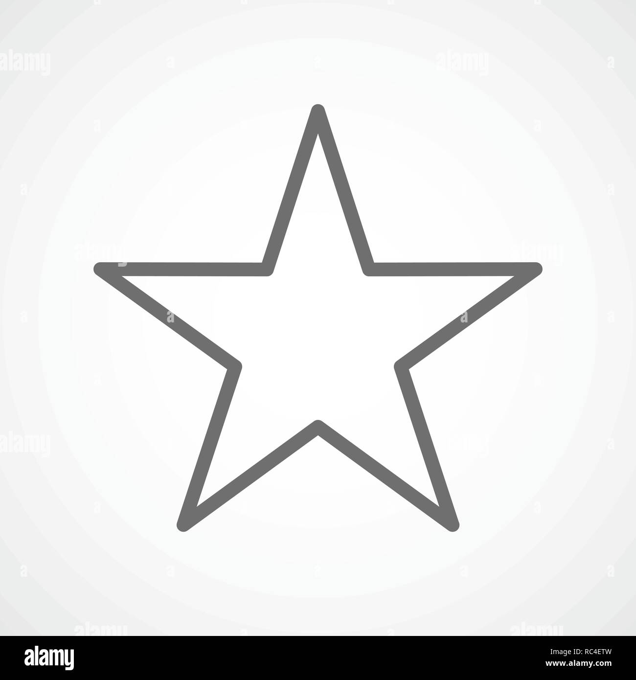 Star icon in flat design. Gray star icon on light background. Vector ...