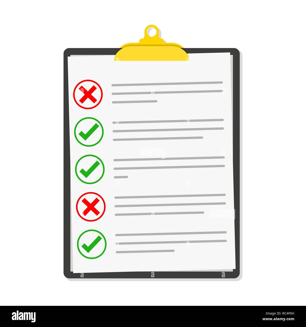 Checklist isolated. Vector illustration. Checklist clipboard in flat ...