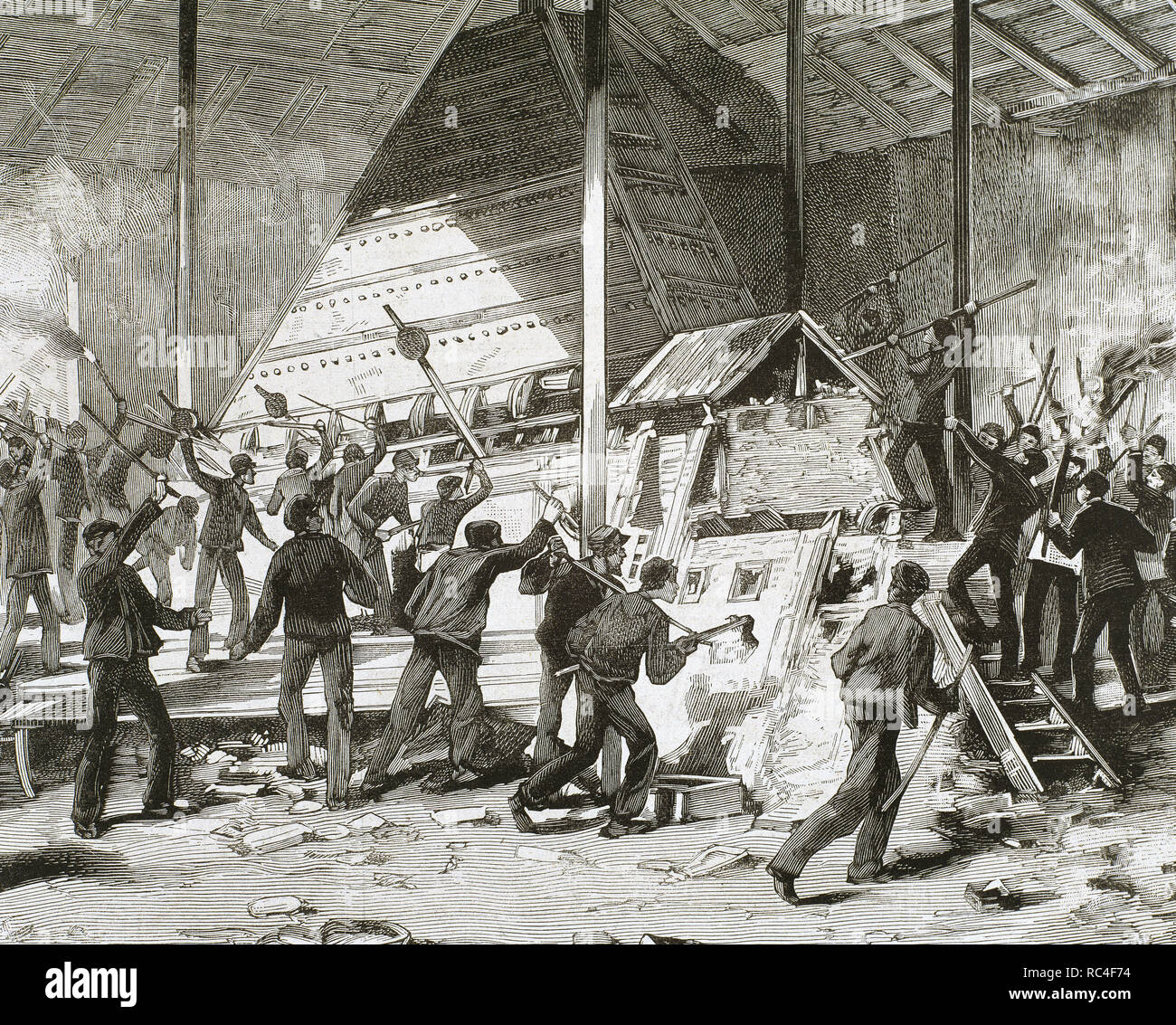 19th century factory workers machines hi-res stock photography and ...