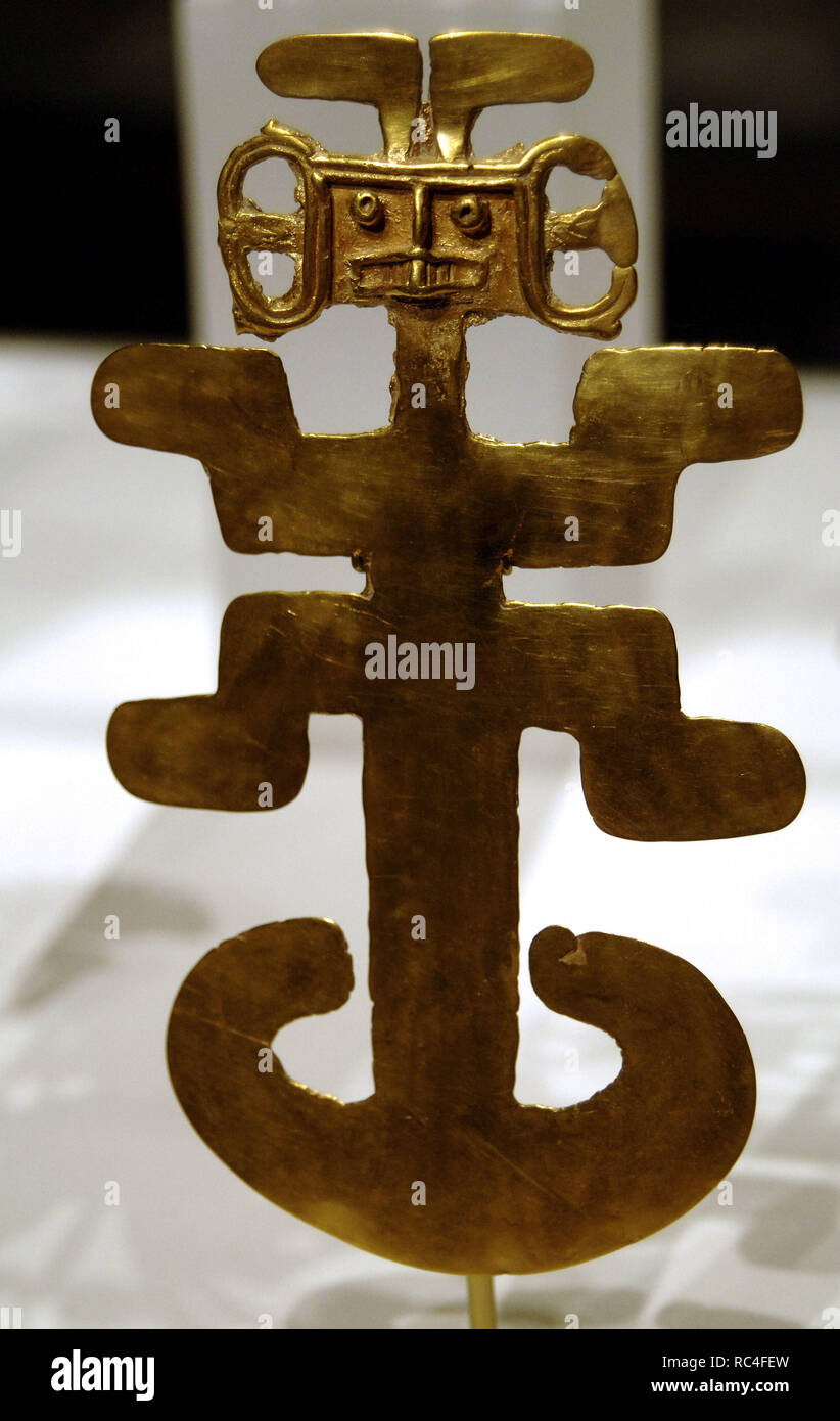 Pre-Columbian Art. Colombia. Anthropomorphic pendant. 5th–10th century ...