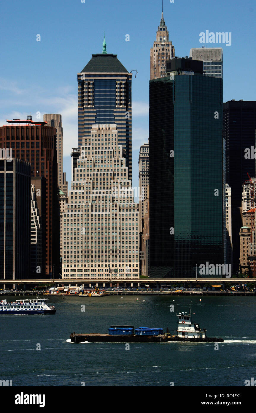 United States. New York. Overview of the skyscrapers of Manhattan from ...