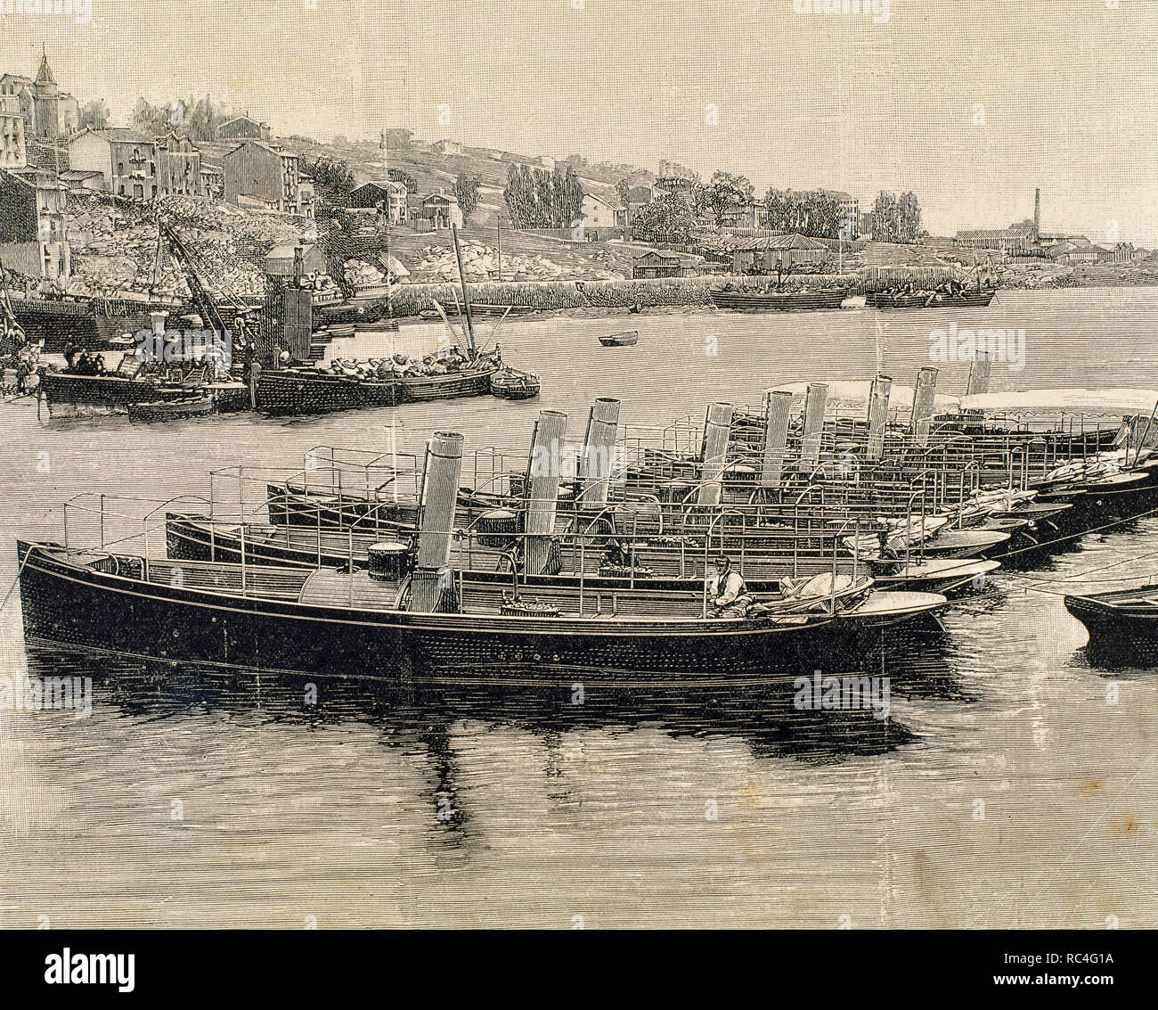 Art & Collectibles Prints Early Steamboats Art Print from 1912 Ships ...