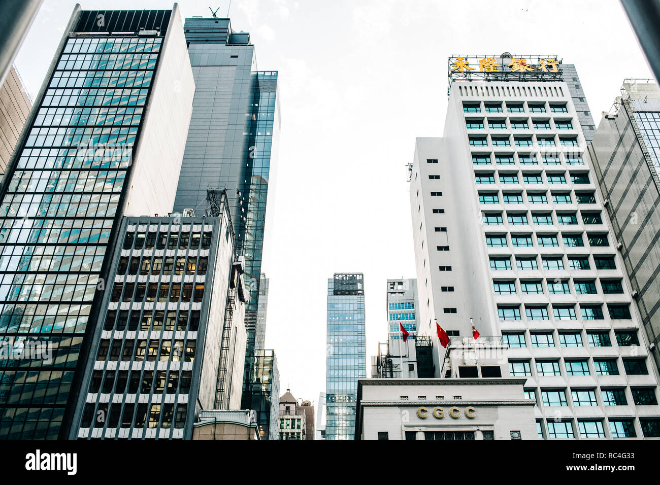 City business and modern buildings from ground Stock Photo - Alamy
