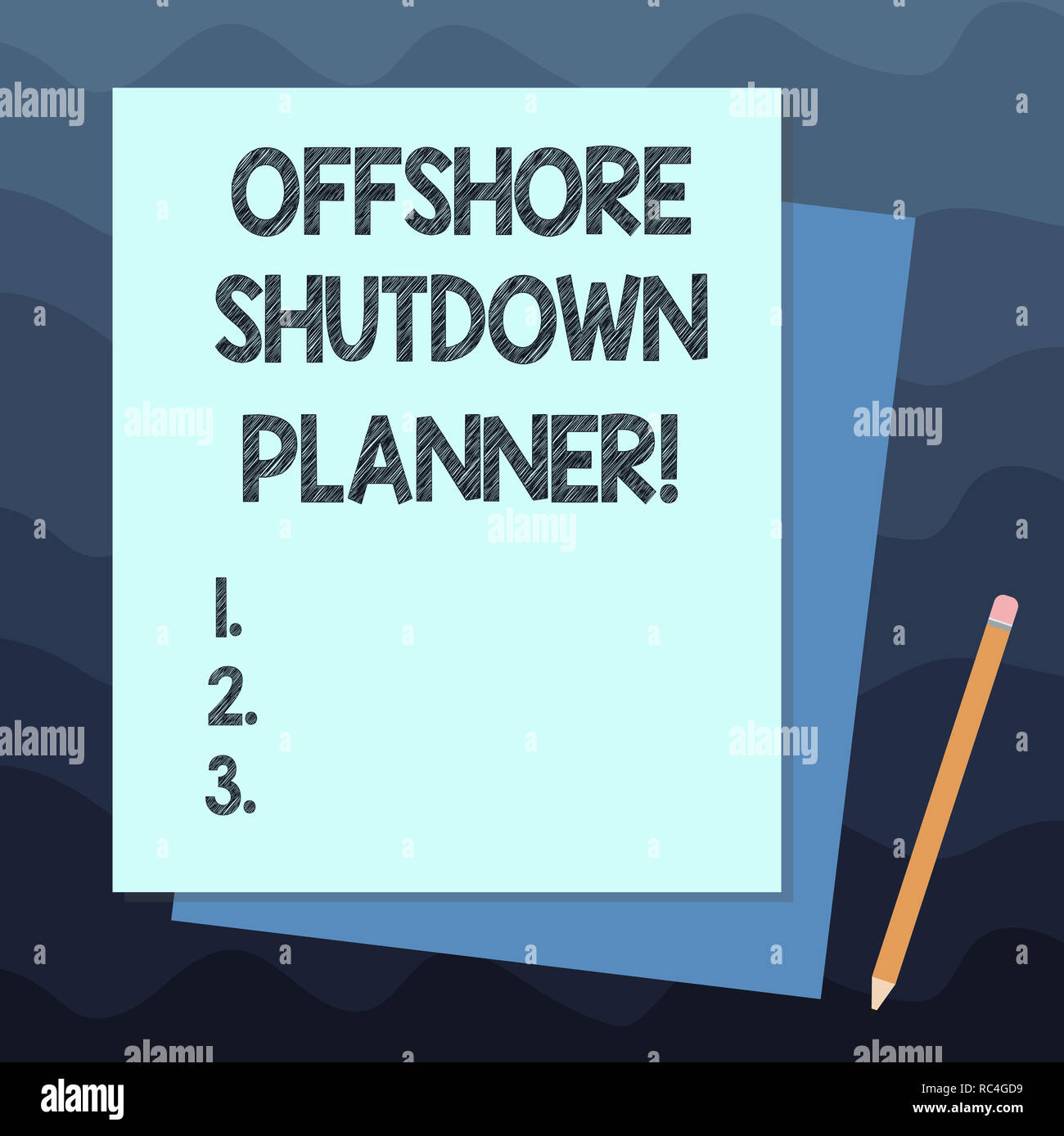 Handwriting text writing Offshore Shutdown Planner. Concept meaning ...