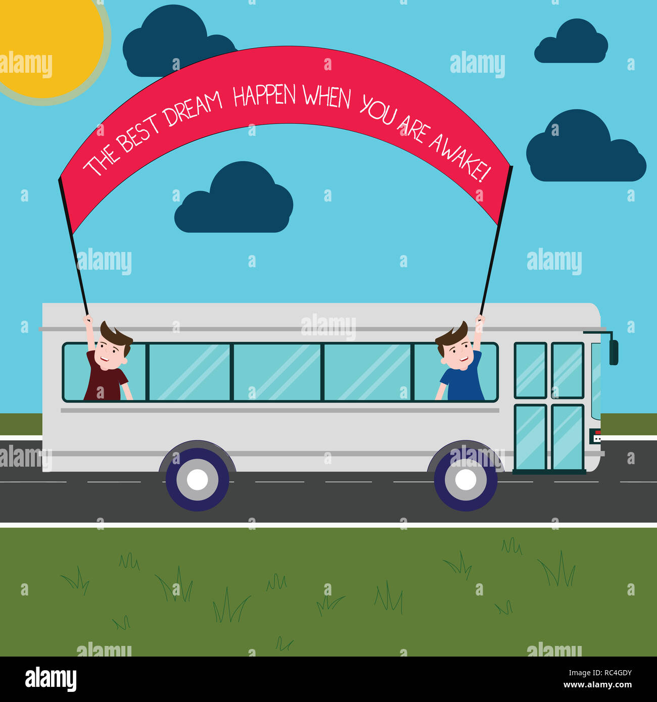 My Dream School Bus Painting