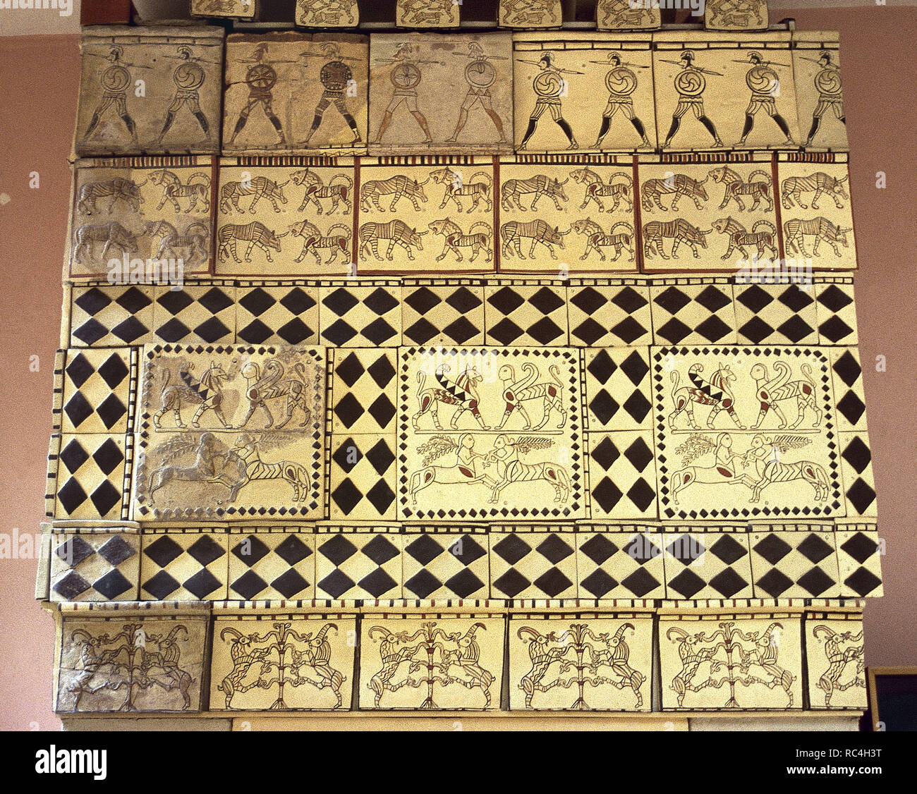 Phrygian Culture. Turkey. Reconstruction of a Phrygian building. Detail ...