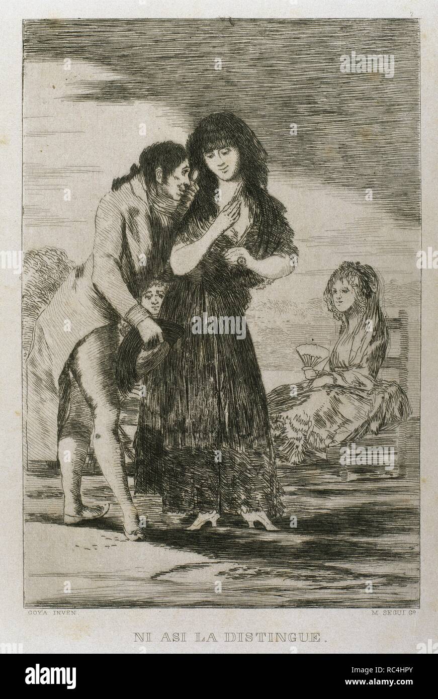 Francisco Goya (1746-1828). Caprices. Plaque 7. Event thus he cannot ...