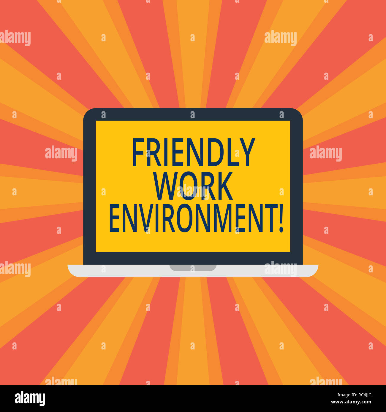 Text sign showing Friendly Work Environment. Conceptual photo ...