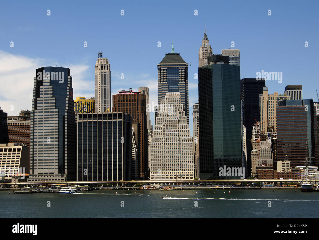 United States. New York. Overview of the skyscrapers of Manhattan from ...