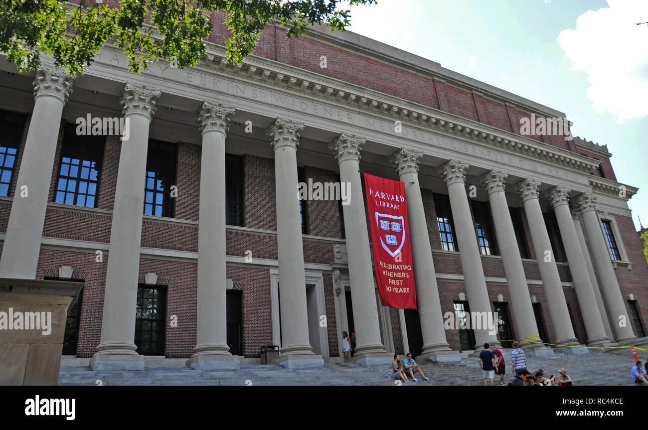 Cambridge, MA. Historic buildings around Harvard Yard, including ...