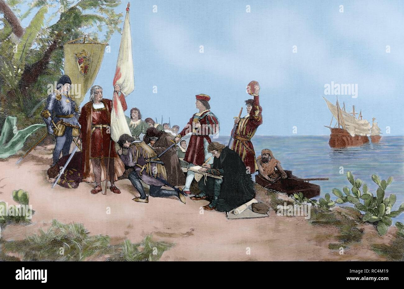 Columbus caravel island guanahani hi-res stock photography and images ...