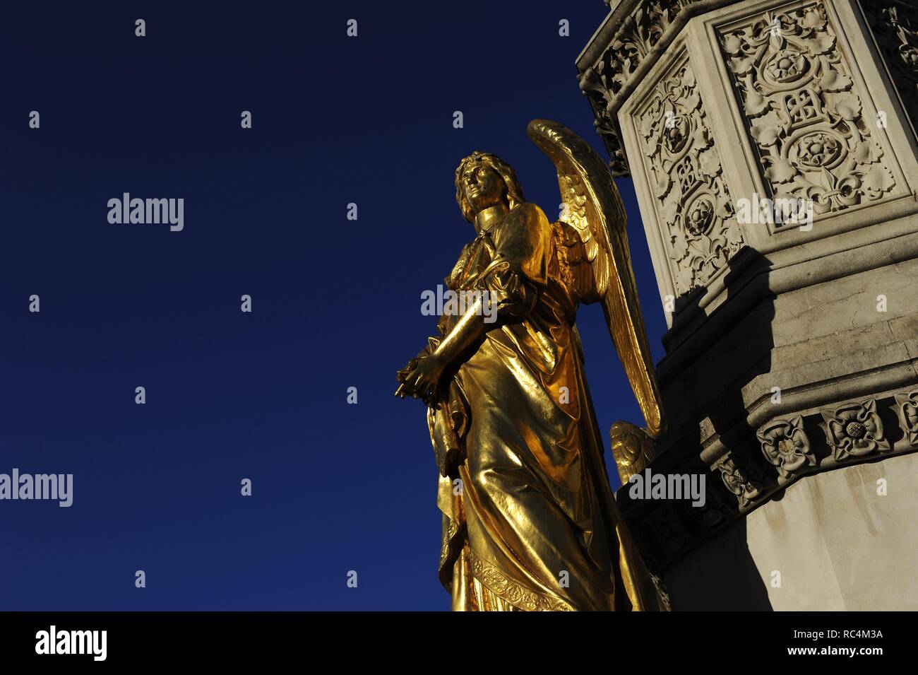 Croatia. Zagreb. Holy Mary's column with angels and fountain by the ...