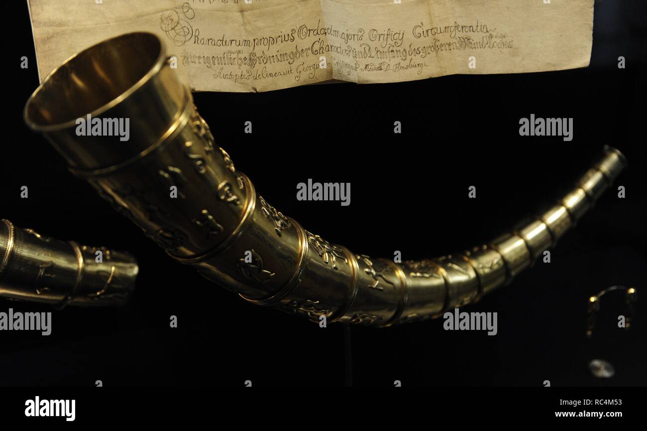 The Golden Horns of Gallehus, discovered in Gallehus, north of ...