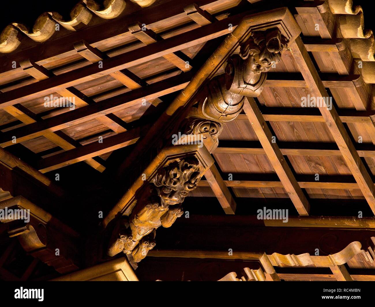Artesonado de madera, edificio de hacienda.Palma.Mallorca.Baleares ...
