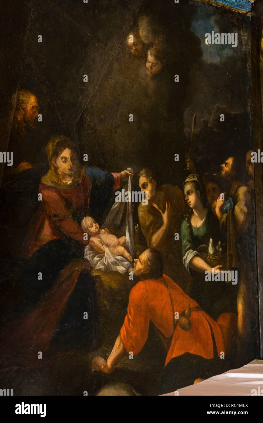 representation of the nativity of jesus, Baroque altarpiece, 1622 ...