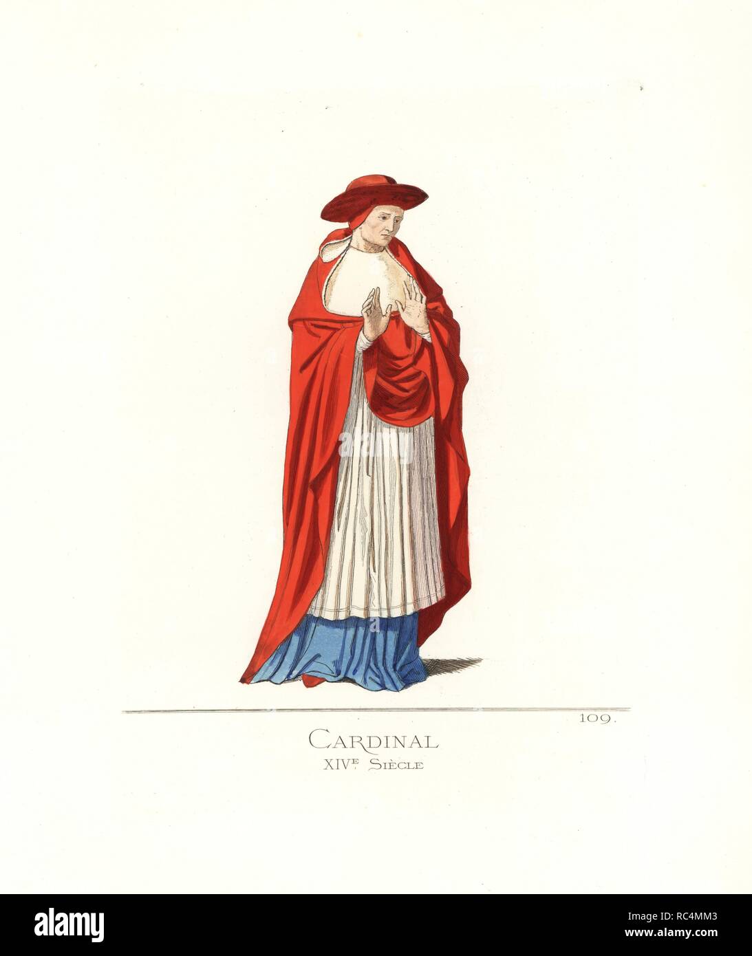 Vestment of an Italian cardinal, 14th century. From a painting of the ...