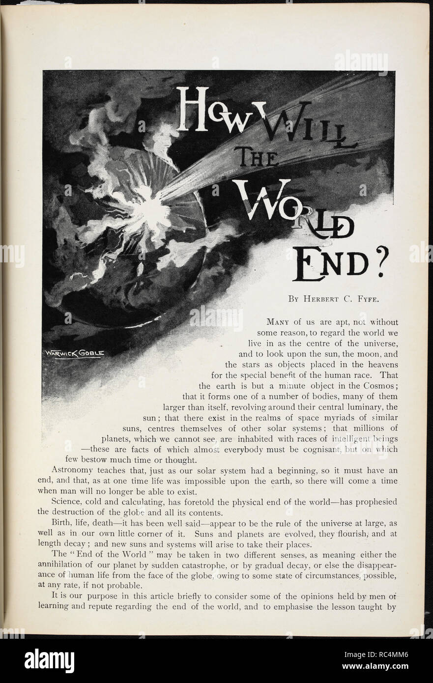 How will the world end ?'. Illustration showing the Earth hit by a ...