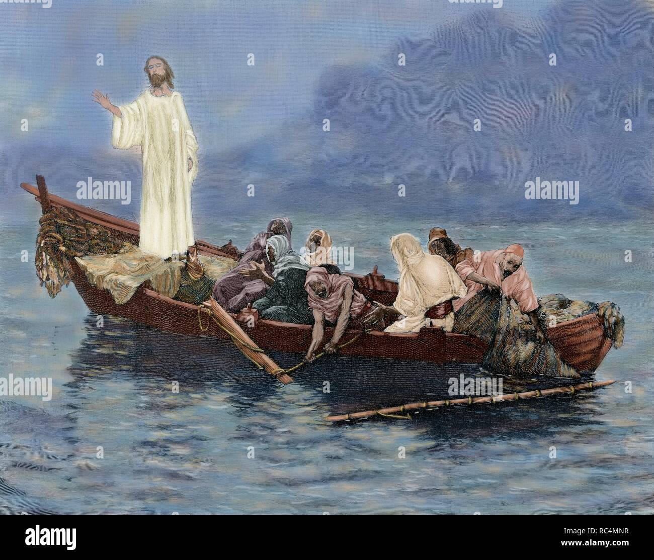 New Testament. Jesus. Where is your faith? After a painting of G. Guida ...