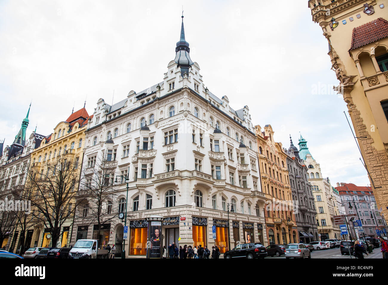 Beautiful architecture of the buildings at Prague old town Stock Photo ...
