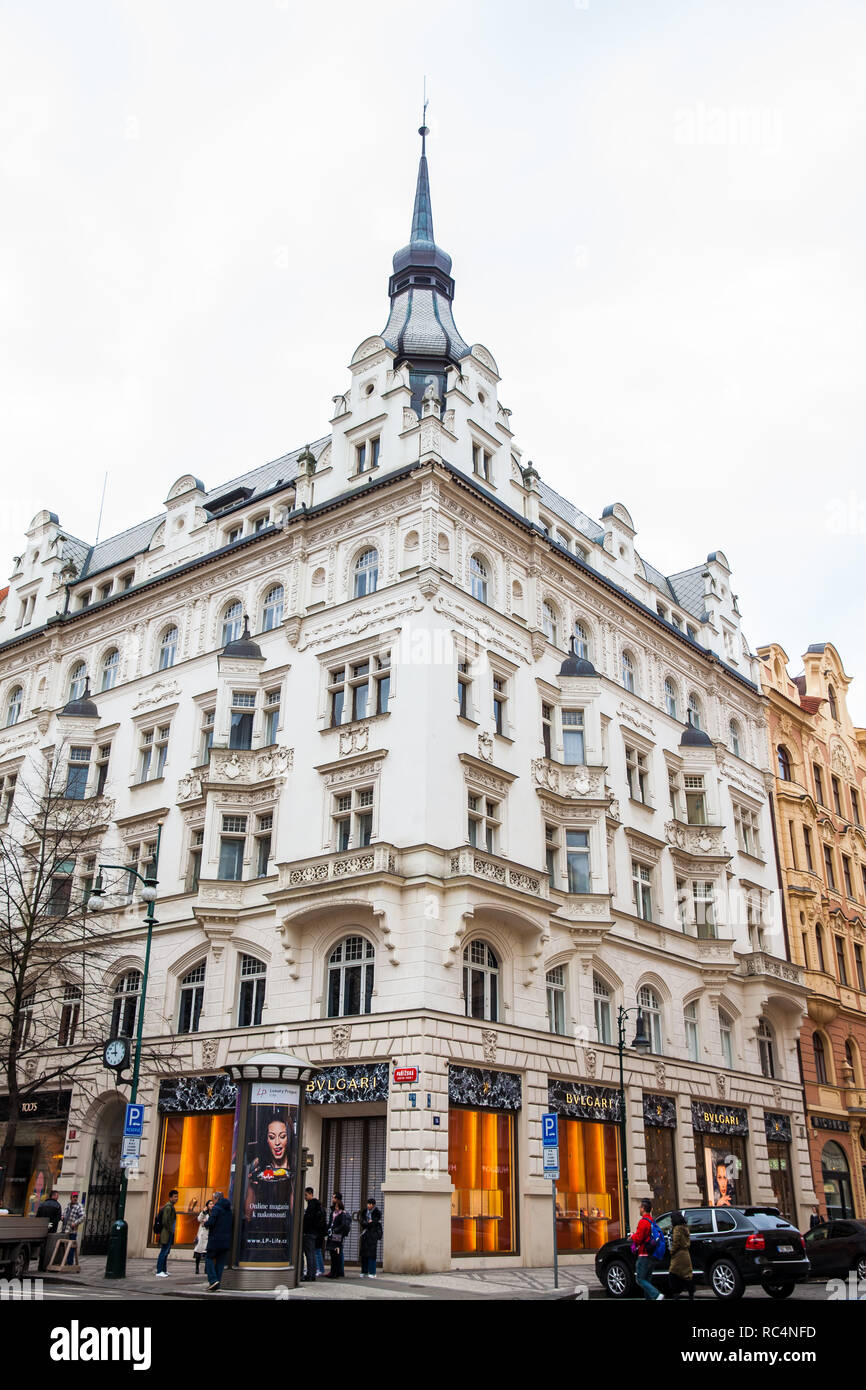 Beautiful architecture of the buildings at Prague old town Stock Photo ...