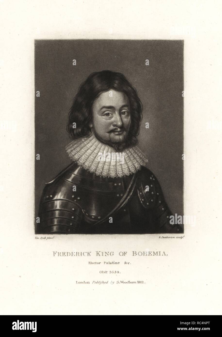 Frederick V, King of Bohemia, Elector Palatine, died 1632. Copperplate ...