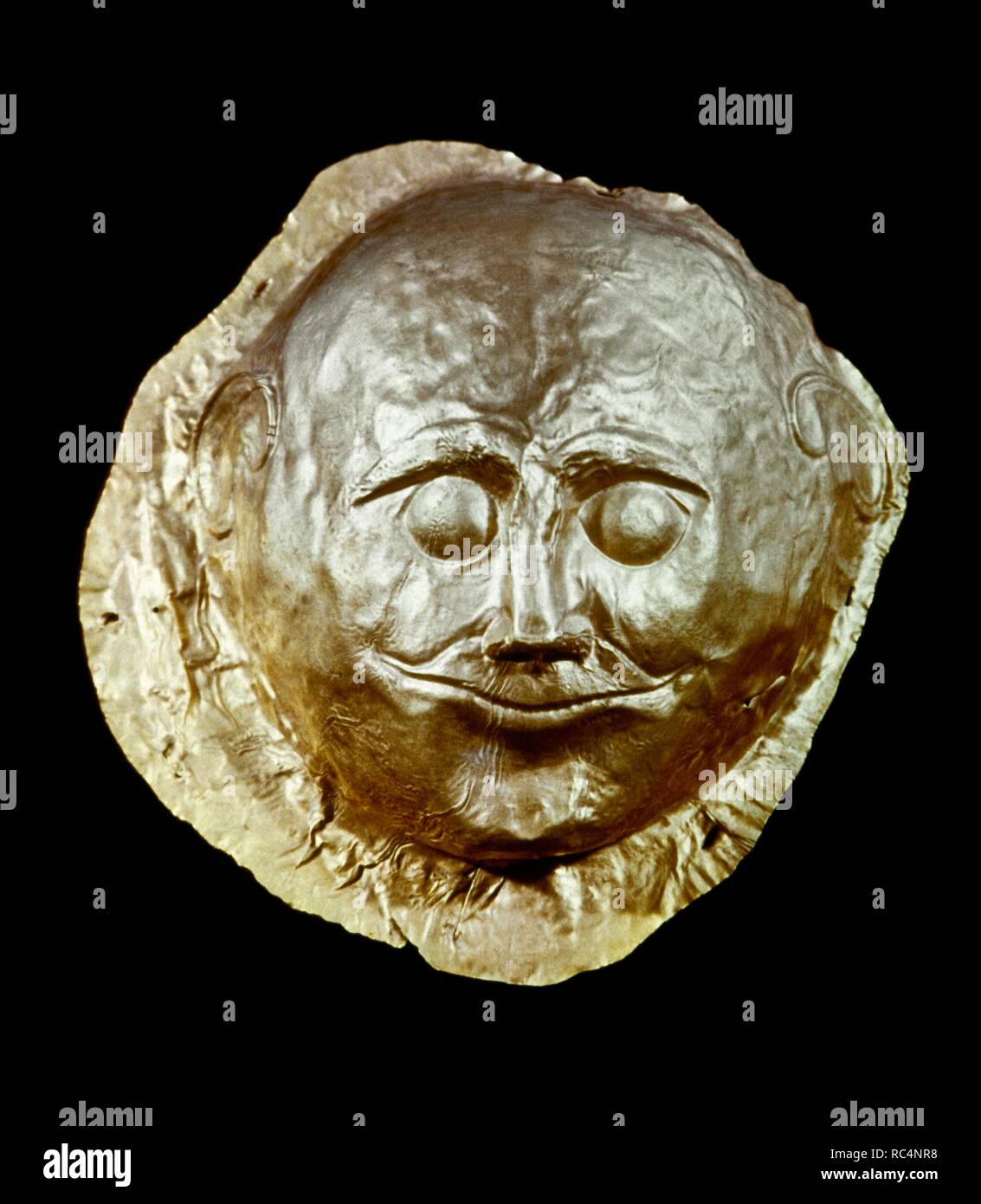 Funerary mask in gold foil by embossing. Tomb IV. Circle A. 16th ...