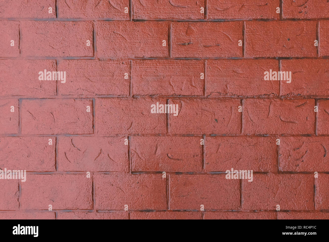Reddish Orange Bricks on Exterior Wall Background Image Stock Photo - Alamy