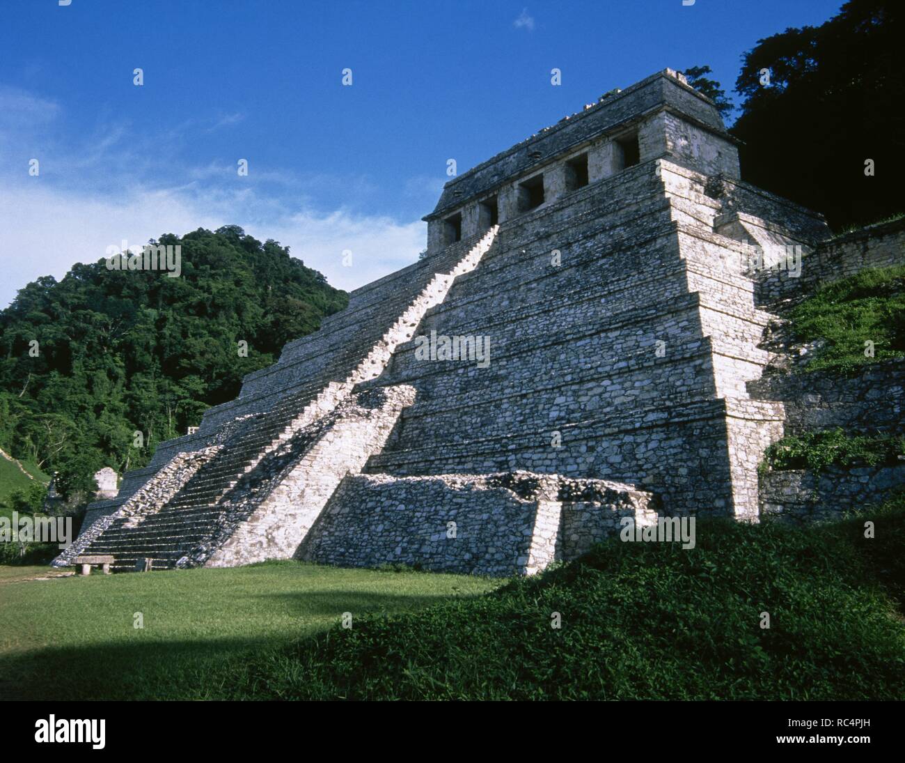 Mexico. Palenque. Maya city. 7th-8th c. temple of the Inscriptions ...