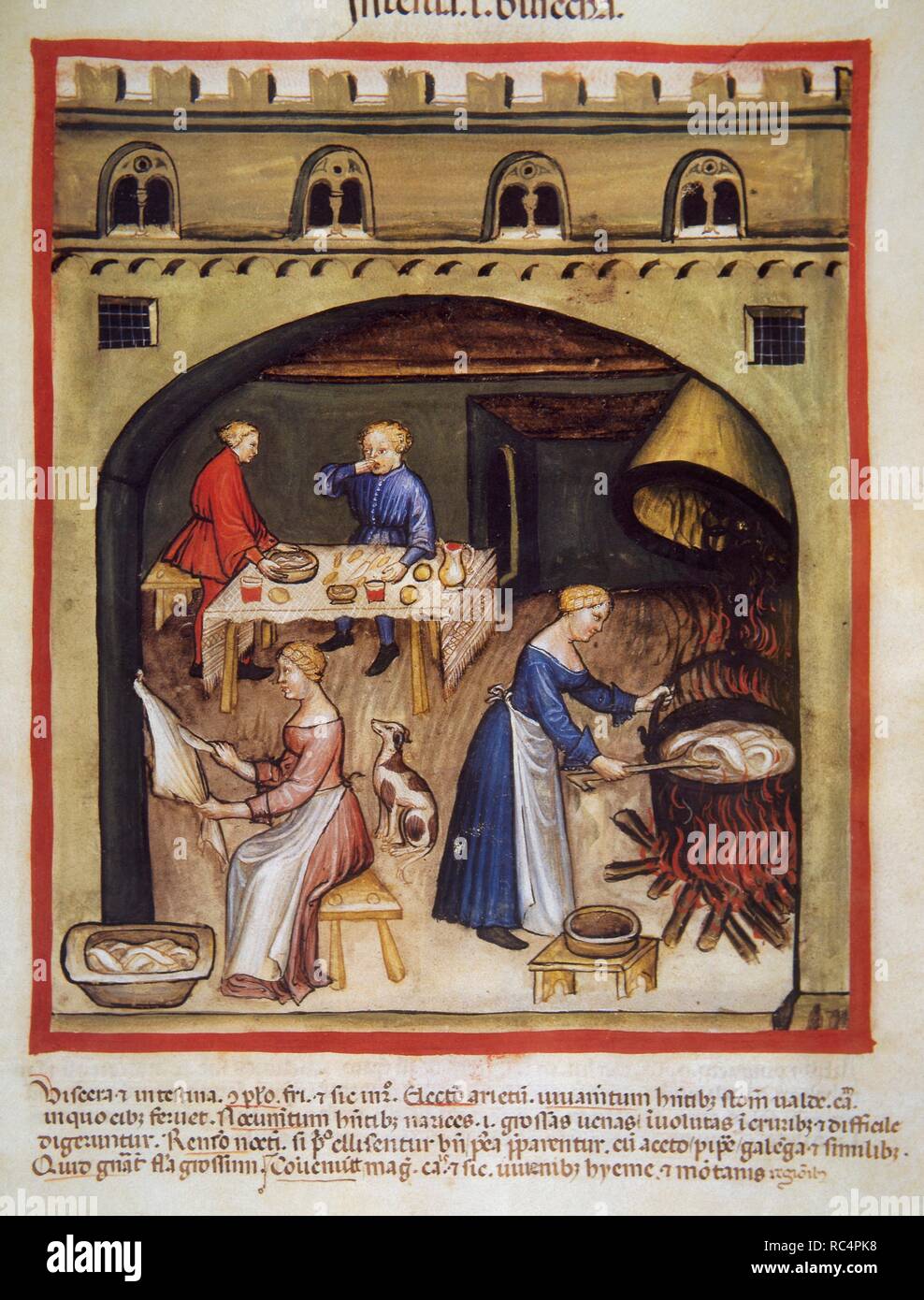 Tacuinum Sanitatis. 14th century. Medieval handbook of health. Entrails ...