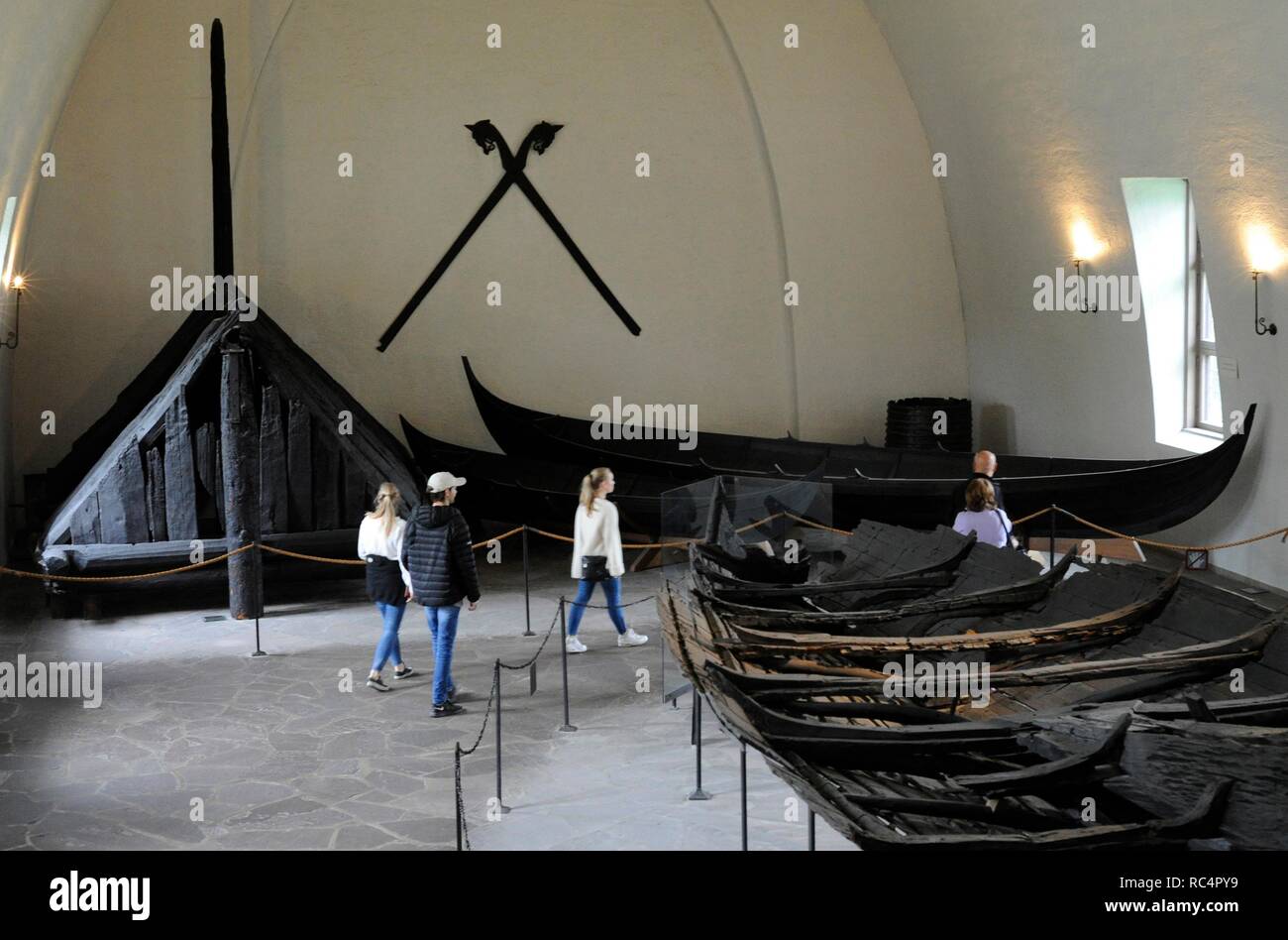 Ship of Tune. Vessel of karve type, dated in the 900 AD. Oak wood ...